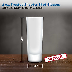 DISCOUNT PROMOS 10 Frosted Shooter Shot Glasses Set, 2 oz. - Barware, Velvet - Frosted