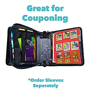 Case-it The King Sized Zip Tab Zipper Binder - 4 Inch D-Rings - 5 Subject File Folder - Multiple Pockets - 800 Sheet Capacity - Comes with Shoulder Strap - Purple D-186