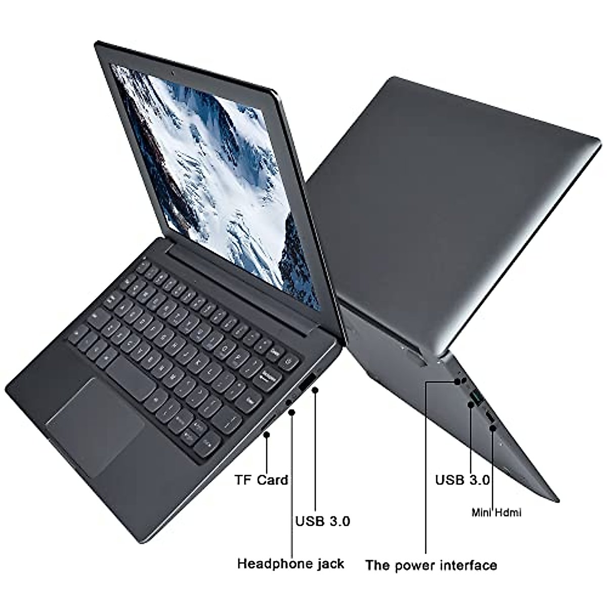 HBESTORE Laptop 10.1Inch 8GB RAM 128GB SSD Mini Ultrabook,Windwos11 OS with Intel Gemini Lake N4120 Quad Core Processor Up to2.6GHz 2.4G/5G WiFi+Mini HDMI+USB3.0 +Metal Shell (Gray)