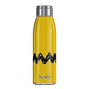 Tervis Peanuts-Charlie Stripe Triple Walled Insulated Tumbler, 17 oz Water Bottle, Stainless Steel