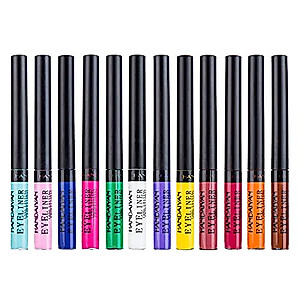 Luxsea Matte Colorful Liquid Eyeliner Set 12 Colors Waterproof Long Lasting Eyeliner Set Professional High Pigmented Makeup Set for Women Girls