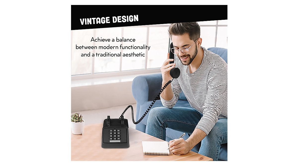 Dododuck Vintage Corded Phone for Seniors - Extra Loud Ringer