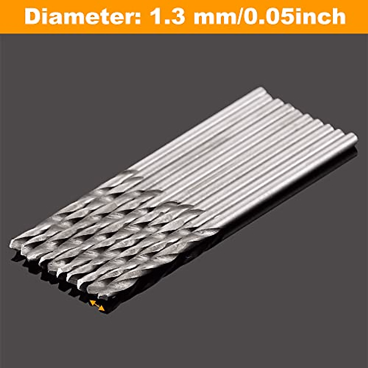 Mtsooning 10PCS 1.3mm Mini Drill Bits, Small Steel Twist Drilling Kit, Precision Hss Drilling Tool for Metal, Wood, Manual Work DIY, Crafts Jewelry, Assembling, Model Making