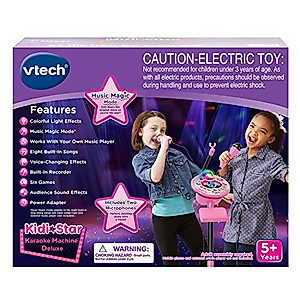 VTech Kidi Star Karaoke Machine Deluxe, 2 Microphones with AC Adapter, Pink