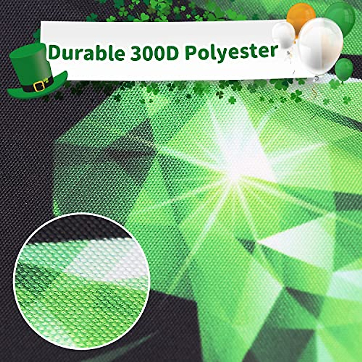 Funux St Patricks Day Garden Flag 12×18 Inch Double Sided Green Shamrock Clover Welcome Small Outside Vertical Holiday Yard Decor