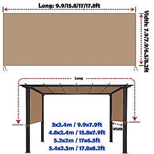 Pergola Roof, Replacement Roof, Canopy Garden Sun Shade Patio Canopy Shelter Weather-Resistant, Water-Repellent for Pergola Outdoor Canopies Canopy Cover for Freestanding Pergola
