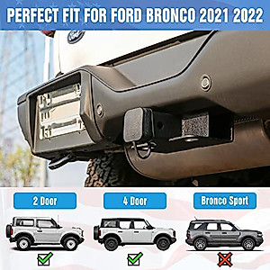 ROADER 2" Trailer Hitch Receiver Fit for 2021-2022 Ford Bronco 2/4 Door, Upgraded Rear Bumper Hitch Receiver with Trailer Hitch Covers, Ford Bronco Accessories (Not for Bronco Sport)