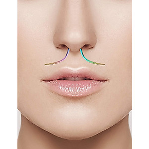 SCERRING 16G Septum Hoop Nose Rings 316L Stainless Steel Horseshoe Nose Hoop Ring Cartilage Daith Tragus Retainer Body Piercing Jewelry 20PCS
