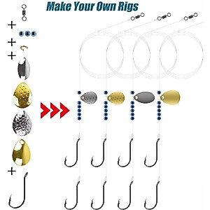 Walleye Rigs Fishing Lure Making Kit Walleye Spinner Rigs Kokanee Rigs Trolling Rigs, Lure Making Supplies Parts Crawler Harness Live Bait Rigs Colorado Blades Pompano Floats Clevis Beads