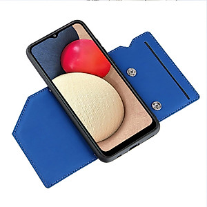 Compatible with Oppo Reno6 Pro 5G Cover Case,PU Leather Kickstand with Card Slot,Compatible with Oppo Reno 6 Pro 5G Case 2 in 1 Phone Case Cover Blue