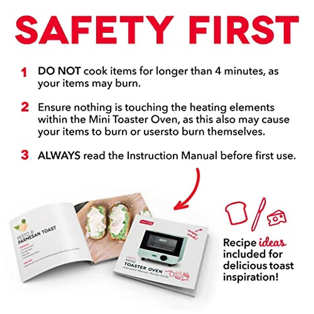 DASH Mini Toaster Oven Cooker for Bread, Bagels, Cookies, Pizza, Paninis & More with Baking Tray, Rack, Auto Shut Off Feature - Aqua