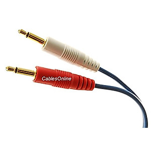 6ft CablesOnline 3.5mm Stereo Male to Dual (Rd/Wh) Mono 3.5mm Blue Audio Breakout Cable