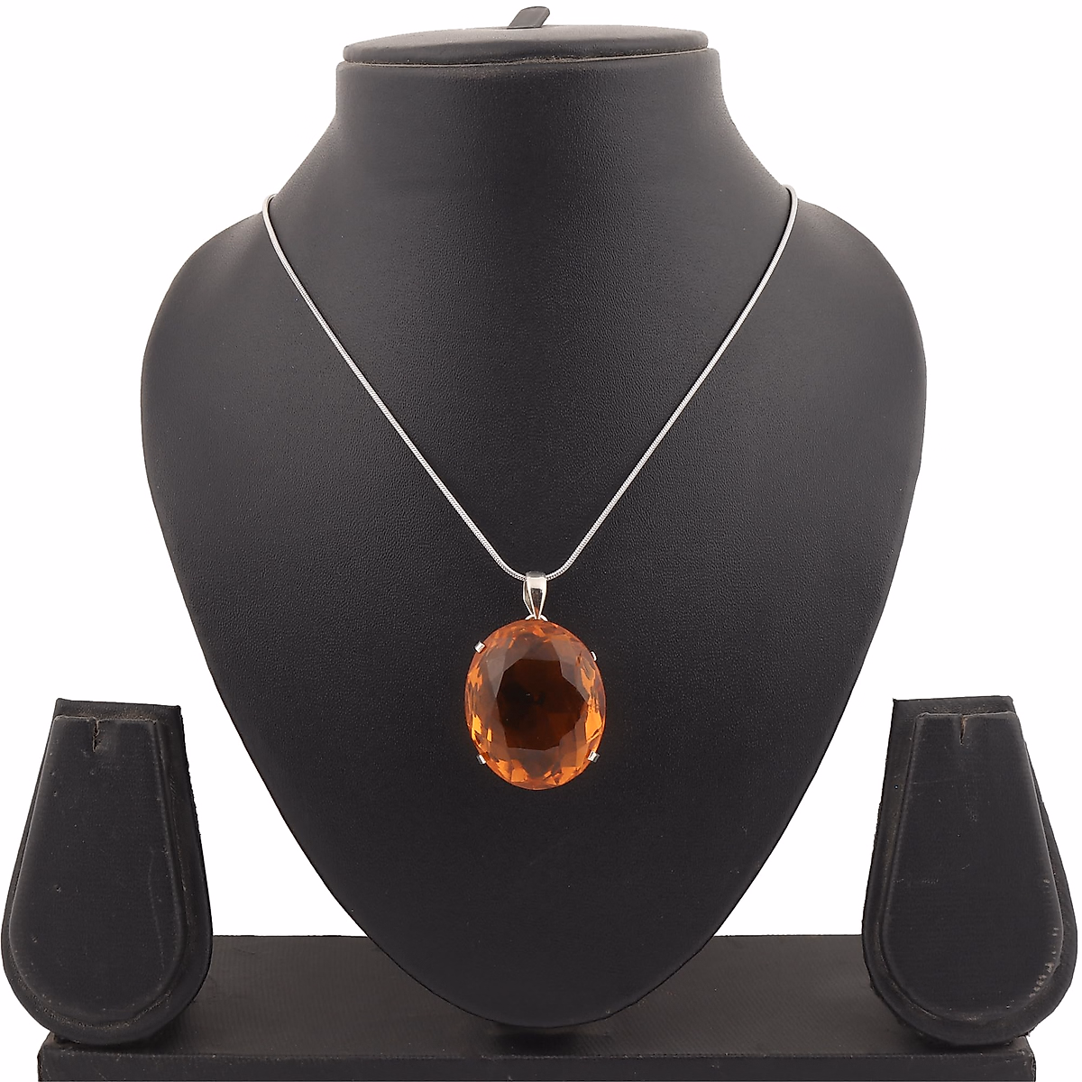 GEMHUB 105 Carat Yellow Citrine Gemstone Pendant Without Chain, 925 Sterling Silver Oval Shape Citrine Pendant Without Chain