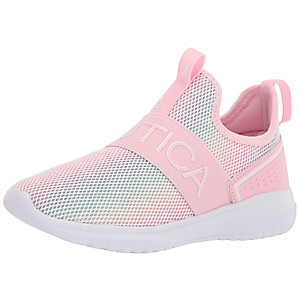 Nautica Kids Youth Athletic Fashion Sneaker Running Tennis Shoe Slip On- Boy - Girl Little Kid Big Kid-Aloise-Multi Pink Size-2