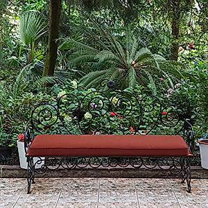 Patio Furniture Outdoor Bench Cushion Olefin Fabric Slipcover Sponge Foam 46.5” x 17.5” x 3” - Red Color