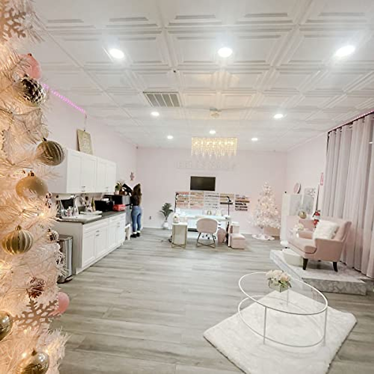 From Plain To Beautiful In Hours 232 Economy PVC Lay-in Ceiling Tile 2 ft. x 2 ft., White, 10 Pack