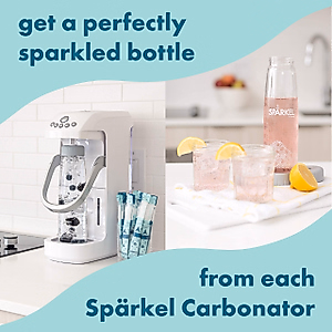 Spärkel Beverage System (White) + 2 Pack Bottles - Sparkling Water and Soda Maker - A New Way of Sparkling - Use Fresh & Natural Ingredients - No CO2 Tank Needed