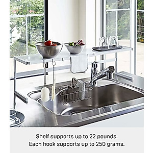 Yamazaki Home Tower Expandable Support Rack - Kitchen Storage Shelf Organizer - Large - Steel