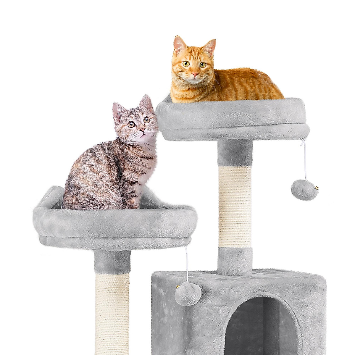 Yaheetech 62.2inches Cat Tree Cat Towers Cat Condo with Platform & Hammock, Scratching Posts for Kittens Pet Play House with Plush Perch for Indoor Activity Relaxing