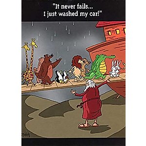 Oatmeal Studios Noah Loading Ark : Just Washed My Car Funny/Humorous Birthday Card