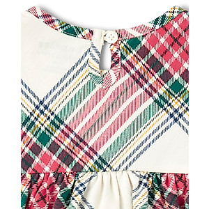 The Children's Place Baby Girls' Long Sleeve 100% Cotton Onesie Bodysuits, Red Plaid/White Stripe, 3-6 Months