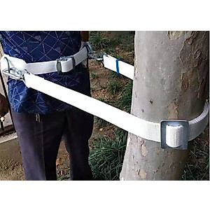 HUAWELL Safety Belt with Two Side Adjustable Lanyard,Cement Pole & Tree Climbing Construction Harness Protective Gear, Personal Protection Fall Arrest Kit (White)