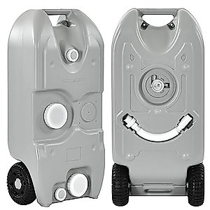 YITAHOME 10.6 Gallon Large Capacity Portable Water Holding Tank with Catching Metal Handle Odorless Tote for Camper with Large Wheels, Filling Port, Hose, Faucet, 2 Handles for Easy Carry & Fast Empty