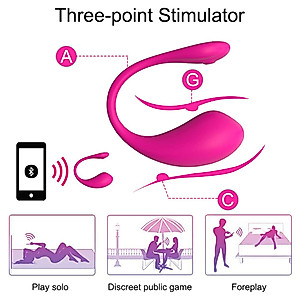 Female Vibrator, Mini Wearable Bullet Vibrator, Small Egg Shaped Remote Control Vibrating Ball with Bluetooth Remote with 9 Vibration Modes, Adult Sex Toys Dildos, Pink