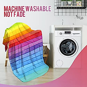 Levens Rainbow Blanket Colorful Soft Warm Print Throw Blanket for Girl Women Kids Gift 50"x60"