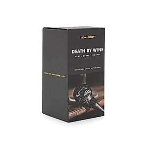 Iron & Glory | Decorative Skull Wine Stopper | Novelty Wine Bottle Stopper | Skull Decor & Goth Accessories | Halloween Wine Stoppers | Gothic Wine Accessories