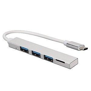 070 USB-C 4-in-1 Hub, USB-C Multiport Adapter with 3 USB 2.0 Ports & 1 SD Card Reader, Portable USB Type C to USB 2.0 Hub for USB C Laptops & Type C Devices