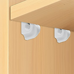 24 Pack White Down Wall Clip Closet Shelves Clips Wire Shelf Loop Clips Plastic Heavy Duty Wire Shelf Brackets Included Clips Screws and Expansion Tubes for Wire Closet Shelving