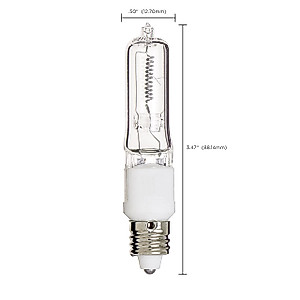 Satco S3181 120V 500-Watt T4 E11 Base Light Bulb, Clear