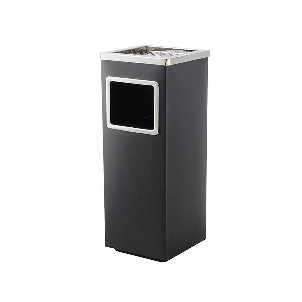 LWSX Bathroom Trash can Square Trash Can Vertical Garbage Can Stainless Steel European Style Garbage Bin 12L/3.1 Gallons with Ashtray Kitchen Trash can (Color : C)