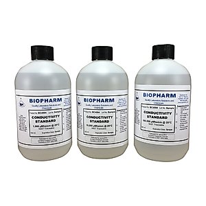 Conductivity Calibration Standard 3-Pack — 500 mL (1.06 Pint) Each: 1,000 μS, 10,000 μS and 100,000 μS