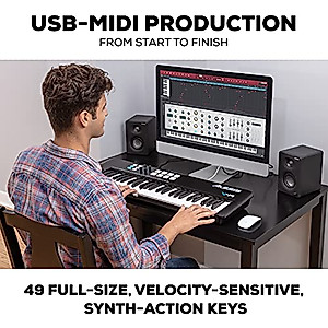 Alesis V49 MKII – USB MIDI Keyboard Controller with 49 Velocity Sensitive Keys, 8 Full Level Pads, Arpeggiator, Pitch/Mod Wheel, Note Repeat and Software Suite