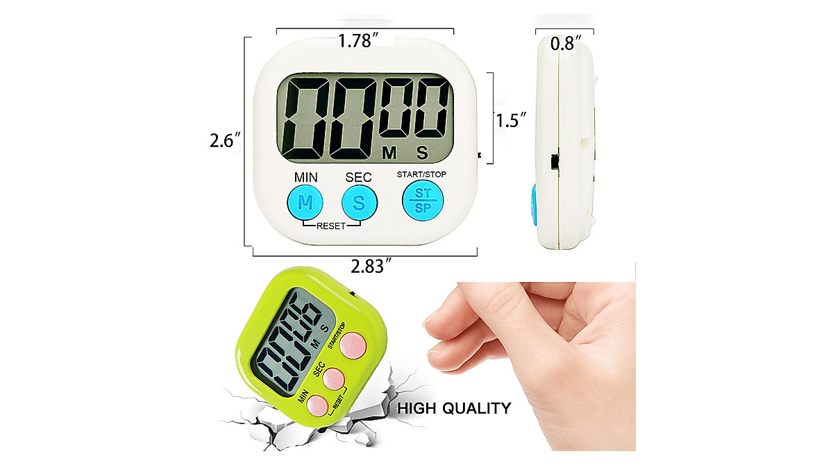 Kitchen Timer Digital Timer for Teachers Kids Cooking with Magnetic ...
