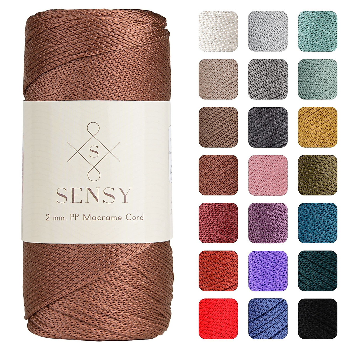 Sensy Premium 2mm 251 Yards Polyester Rope 100% Polypropylene Cord Macrame Cord 2mm Crochet Bag Cord Macrame Rope Crochet Thread Gift for Knitter (Copper)