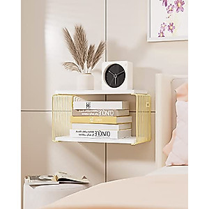 Filano Floating Nightstand 2 Pack Modern White Nightstand 2 Tier Small Nightstand for Wall Wood Bed Shelf for Bedroom Living Room Bathroom White