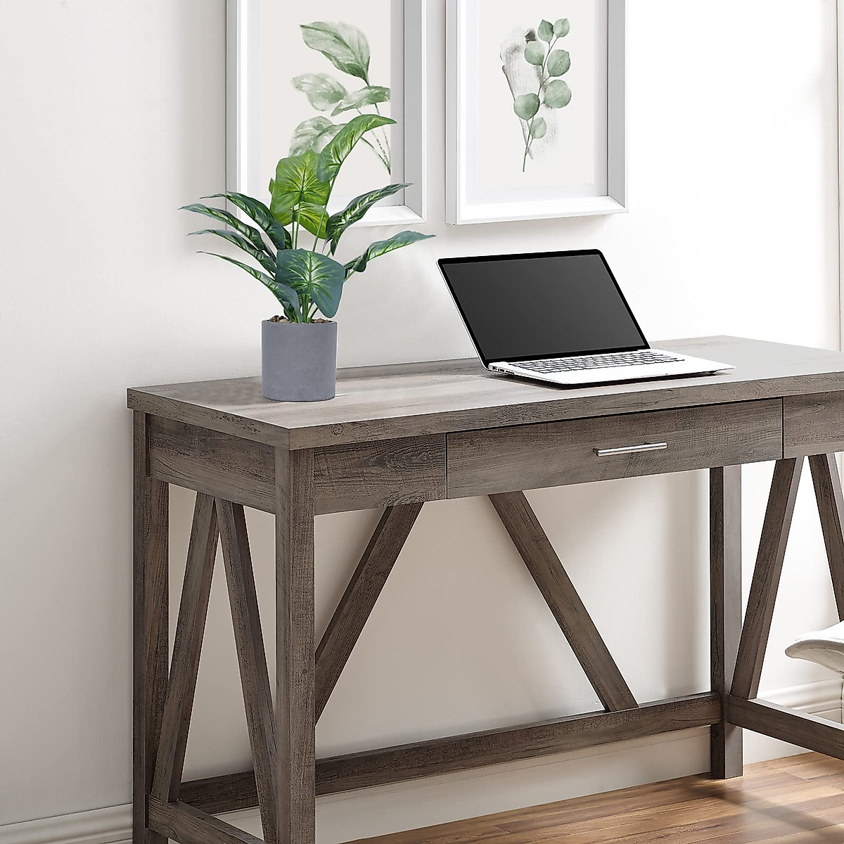 GTIDEA 16 Inch Fake Potted Plants Decor Small Artificial Greenery in Pot Faux Outdoor Plant for Home Indoor Office Table Bathroom Garden Decor