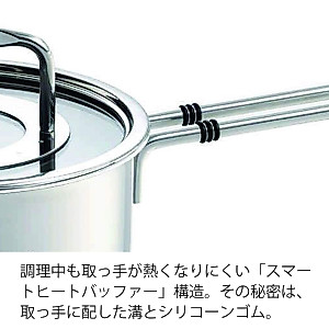 Fisler 086-152-16-000 Single Handled Pot, 6.3 inches (16 cm), Sauce Pan, Bon, Induction Compatible, Lid Included, Gas Flame and Induction Compatible, Made in Germany, Stainless Steel