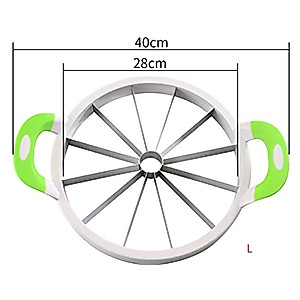 Large Watermelon Slicer Cutter Comfort Silicone Handle Watermelon Slicer Creative Melon Cutter Knife Cutting Tools(11INCH)