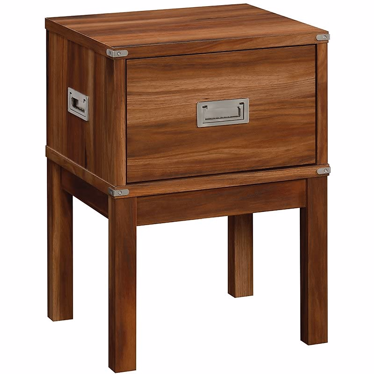 Sauder Vista Key 1-Drawer Wood Night Stand in Blaze Acacia