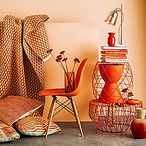 Modway Haste Contemporary Modern Hourglass Accent Stool in Orange