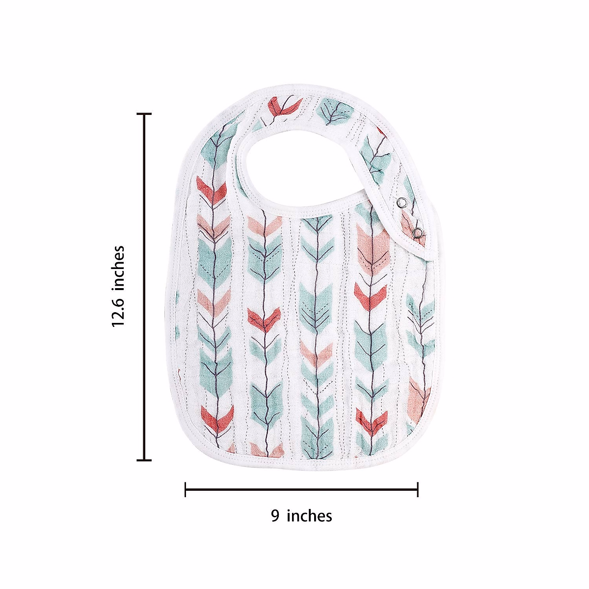 Snap Muslin Bibs for Boys & Girls, 3-Pack Baby Bibs for Infants, Newborns and Toddlers, 100% Cotton Muslin Absorbent & Soft Layers, Adjustable Snaps, Machine Washable, “Simple Joy”