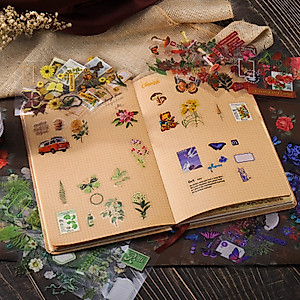 AIERSA Vintage Scrapbooking Journaling Supplies Kit,508Pcs Butterfly Flowers Nature Aesthetic Stickers for DIY Scrapbook,Art Journaling, Junk Journals, Bullet Journaling
