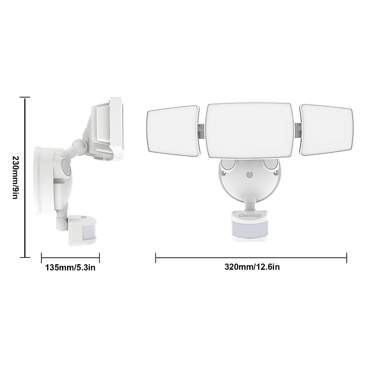 USTELLAR Smart LED Security Light Motion Sensor Outdoor 50W 5500lm Tunable White 2700K-6500K WiFi Exterior Flood Light Waterproof Floodlight Alexa/Google Outside Spotlight for Backyard House Patio