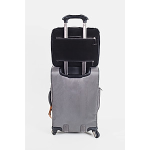 Portable Laptop Lap Desk & Sleeve in One | TaboLap Computer Sleeve Convertible to a Non-Slip LapDesk w/a Bottle Cup Holder & 2 Retractable Trays to Left/Right | 13 Inches | Black Neoprene