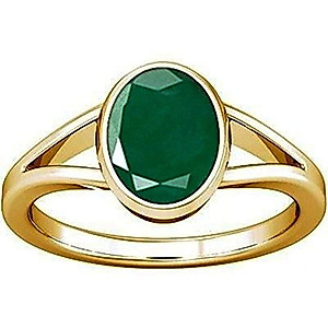 Emerald Adjustable Ring For Men And Women 7.25 CARAT Ring Gemstone Ring 14K Gold Plated Adjustable Ring Emerald Ring For Men And Women By ANTIQUESILVERJEWELRY, Green,Emerald