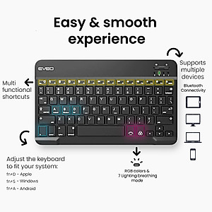 iPad 9th Generation Case With Keyboard 10.2"- 9th Generation iPad Case With Keyboard - Premium iPad Keyboard Case 9th Generation for iPad 9th/8th/7th Gen, 10.2 Inch iPad Case With Keyboard - Black